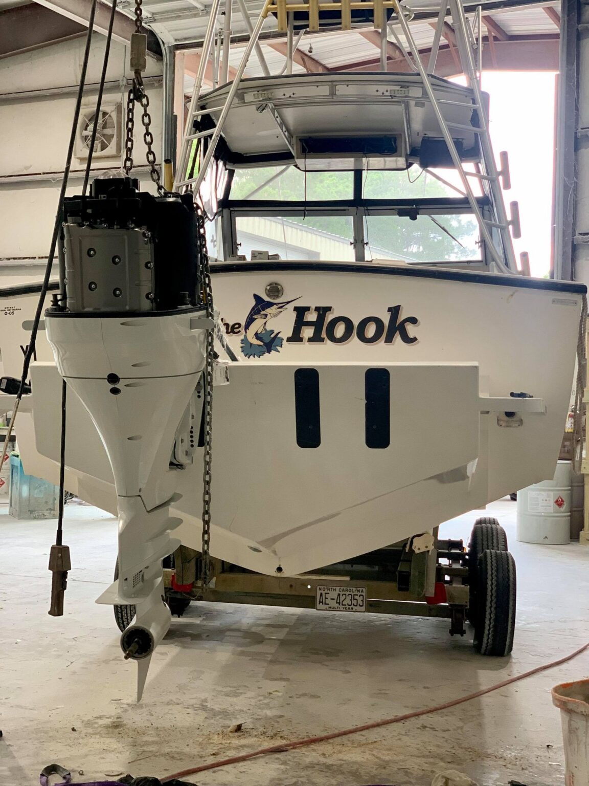 27' Albemarle getting conversion to outboards | Layton's Boatworks