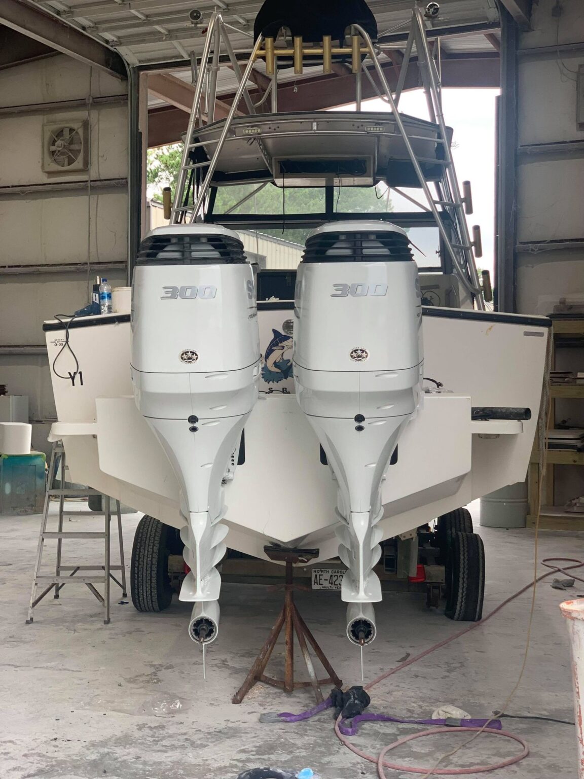 27' Albemarle getting conversion to outboards | Layton's Boatworks