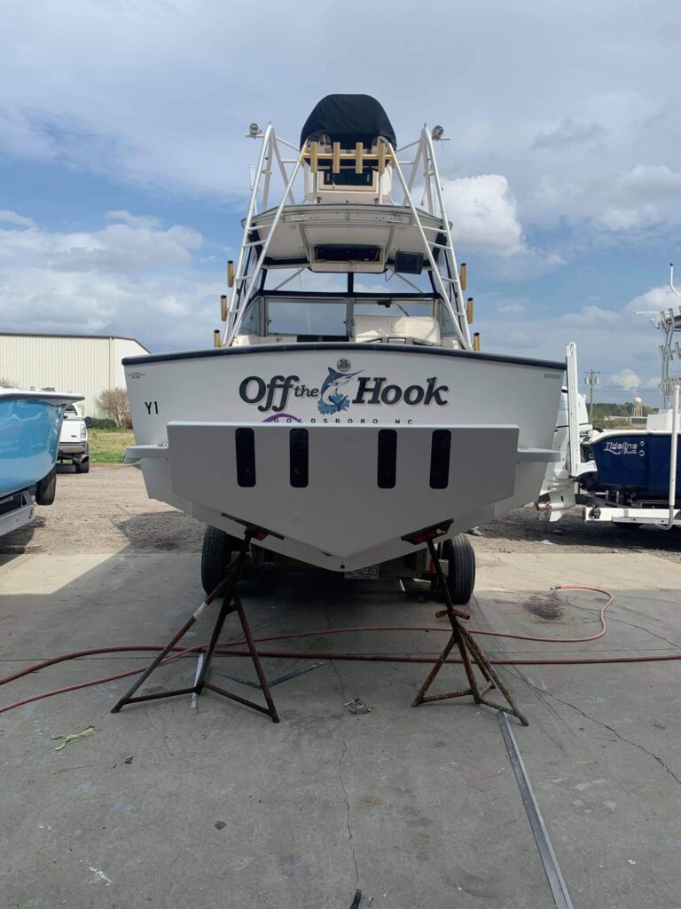27' Albemarle getting conversion to outboards | Layton's Boatworks